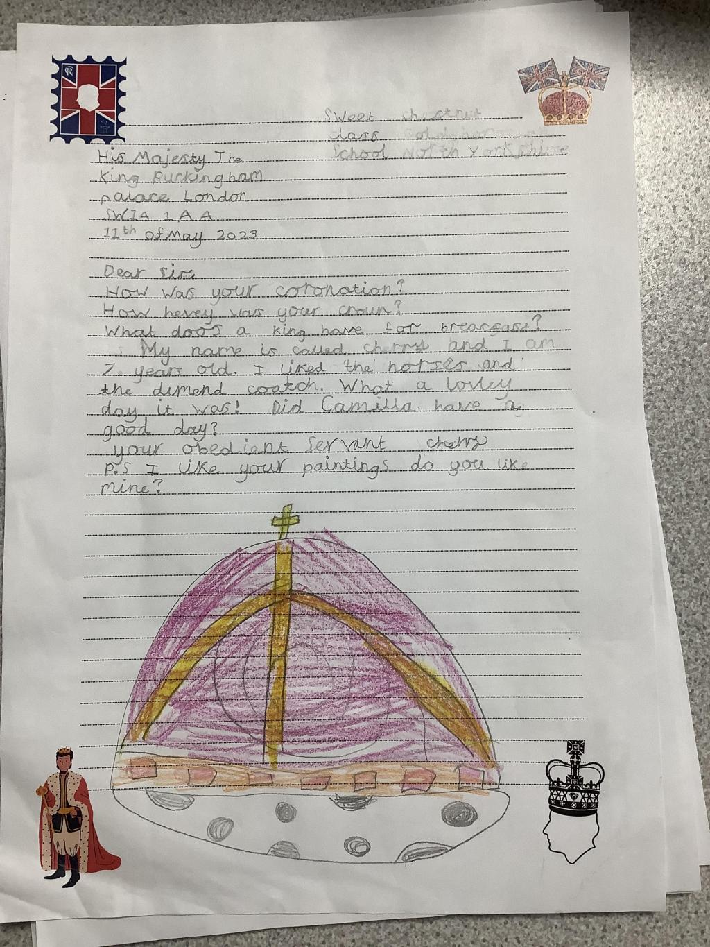 Letters to King Charles III | Goldsborough CE Primary School