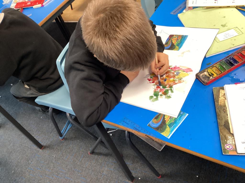 David Hockney inspired artwork | Goldsborough CE Primary School